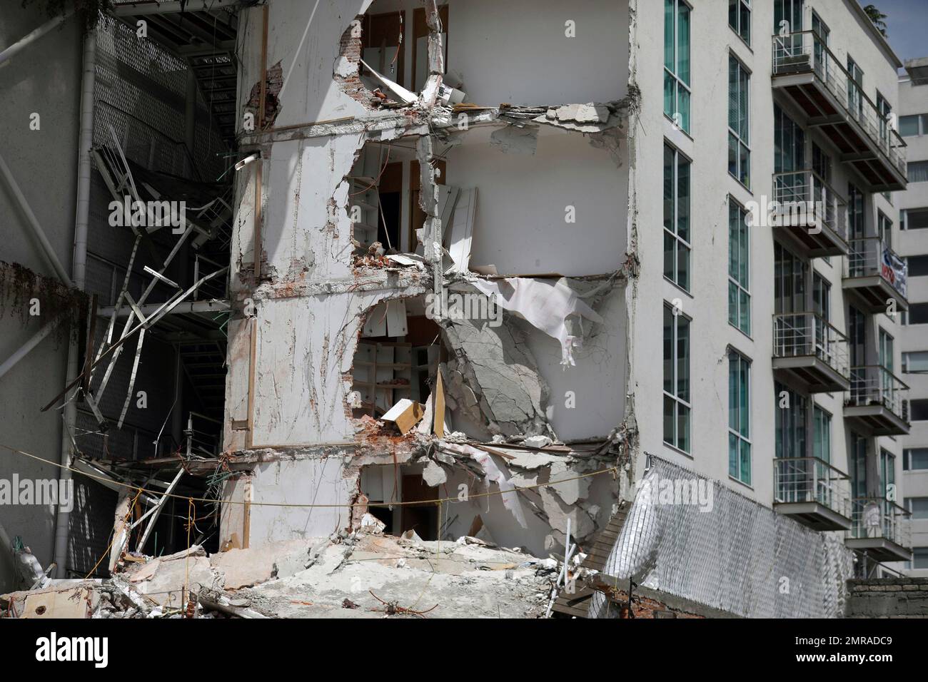 This Sept. 24, 2017 photo shows an apartment building that was ...