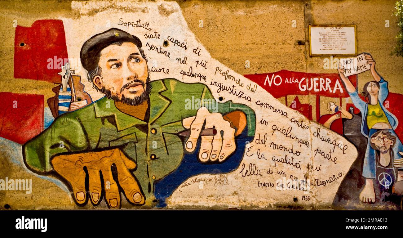 Che Guevara, mural, murales in Orgosolo, Sardinia, Italy, Europe Stock ...