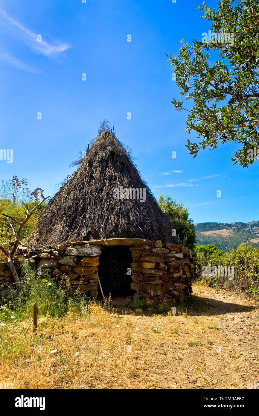 Replica Nuragher huts at Su Tempiesu, Sardinia, Italy, Europe Stock ...