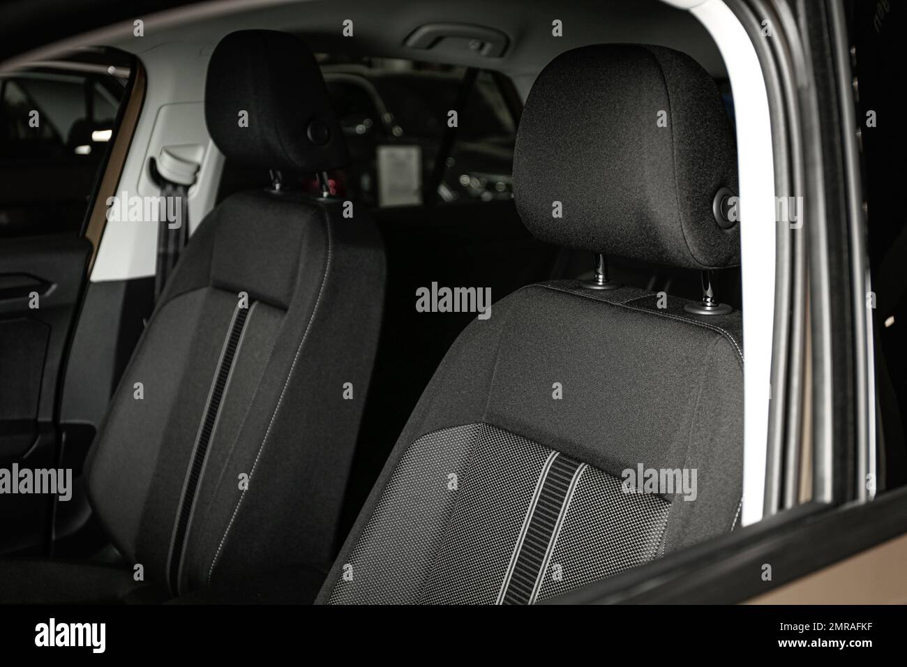 Modern car interior with comfortable grey seats Stock Photo - Alamy