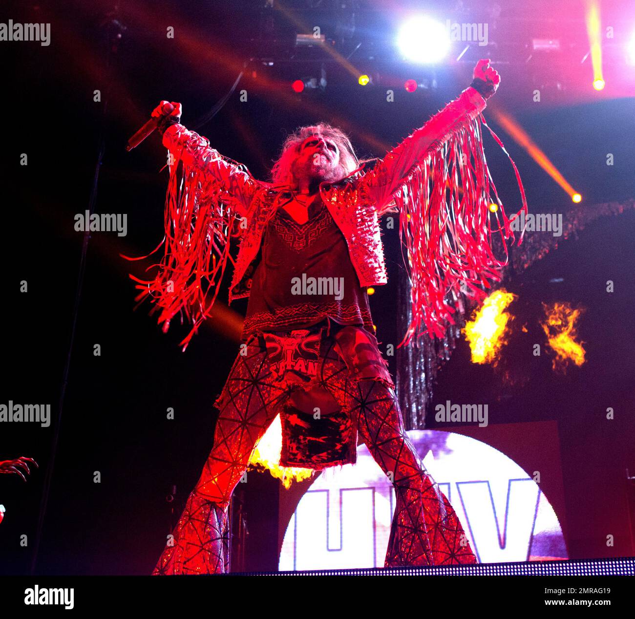 Rob Zombie performs in concert during the Rock Allegiance Festival at ...