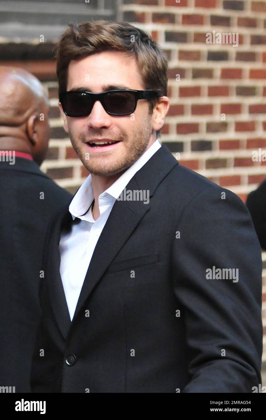 Actor Jake Gyllenhaal poses for photos outside the "Late Show with ...