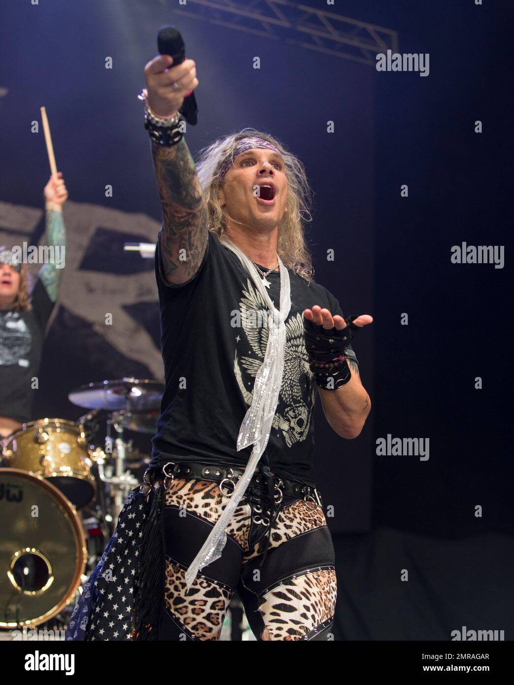 Michael Starr of the band Steel Panther performs in concert during the ...