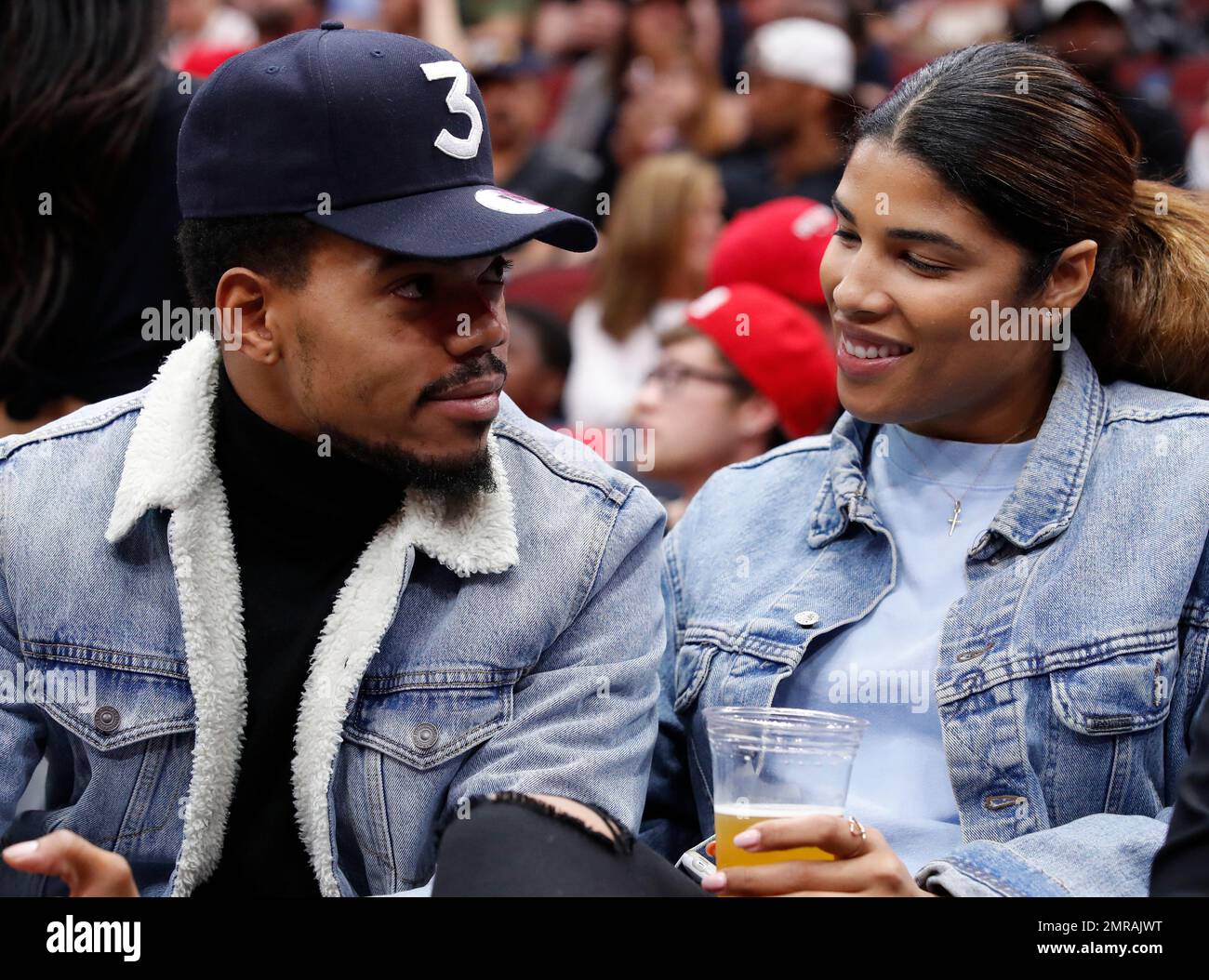 Musician Chance the Rapper, left, and his girlfriend Kirsten Corley ...