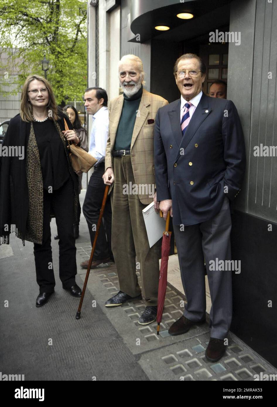 "James Bond" stars Sir Rodger Moore, Sir Christopher Lee and Richard ...