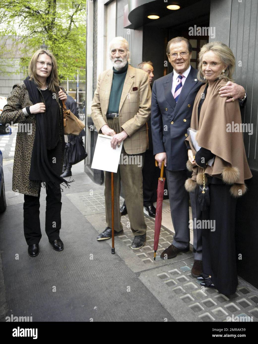 "James Bond" stars Sir Rodger Moore, Sir Christopher Lee and Richard ...