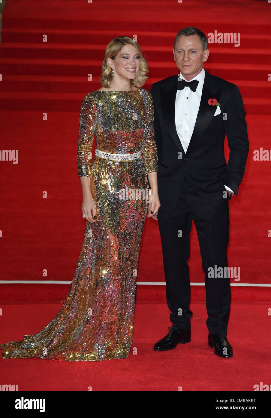 Lea Seydoux and Daniel Craig at the World Premiere of new James Bond ...