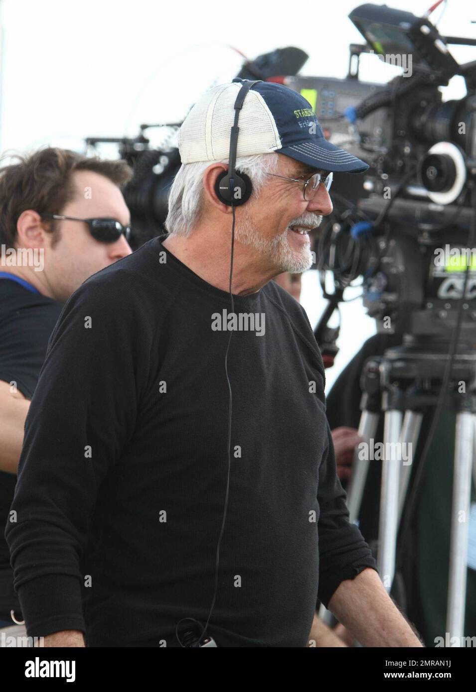 EXCLUSIVE!! James Brolin goofs around with a false mustache on set as ...
