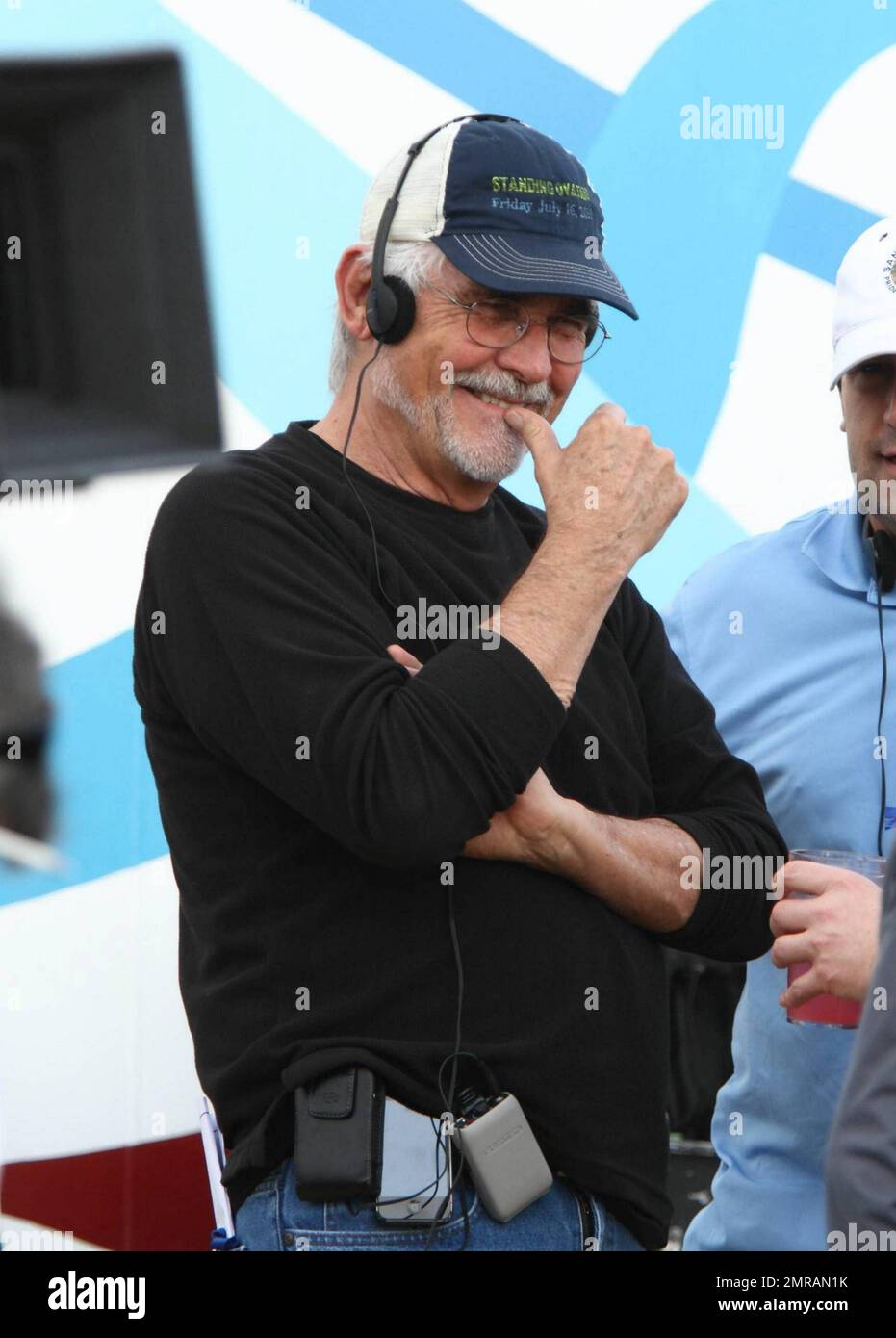 EXCLUSIVE!! James Brolin goofs around with a false mustache on set as ...