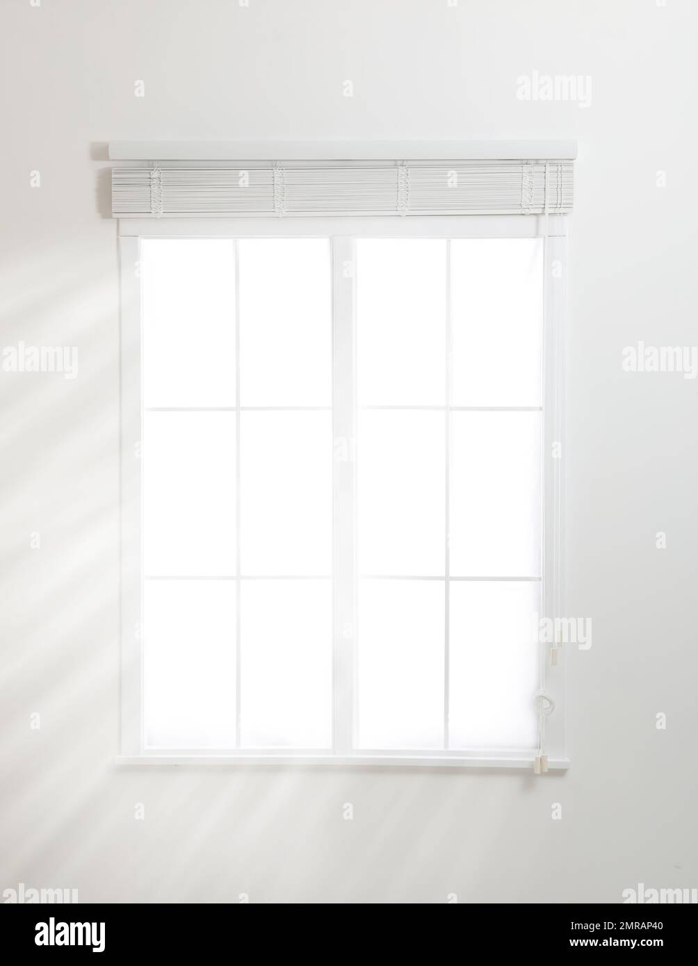 Modern window with open blinds in room Stock Photo - Alamy