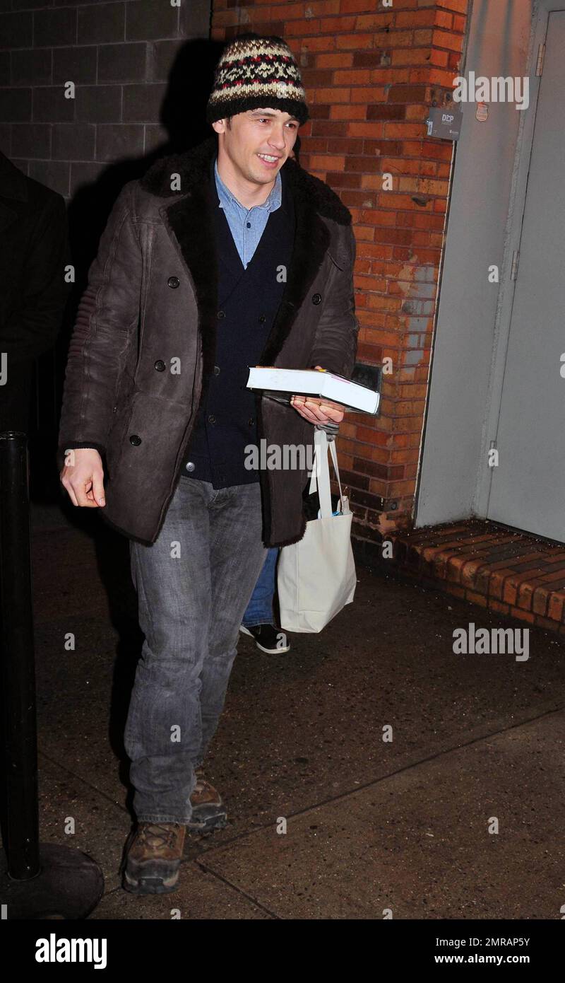 James Franco signs autographs outside the "John Stewart Show" studios ...