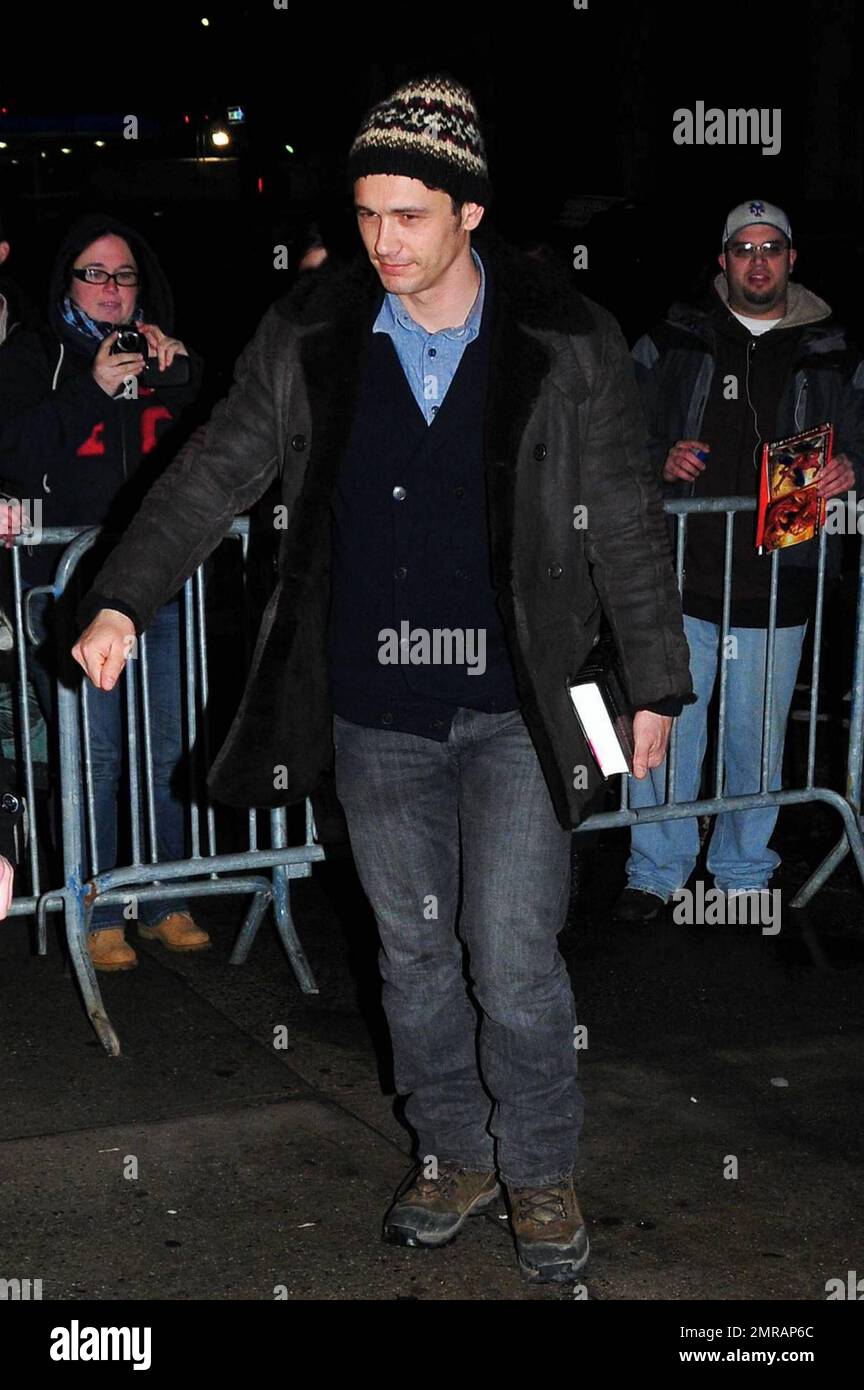 James Franco signs autographs outside the "John Stewart Show" studios ...