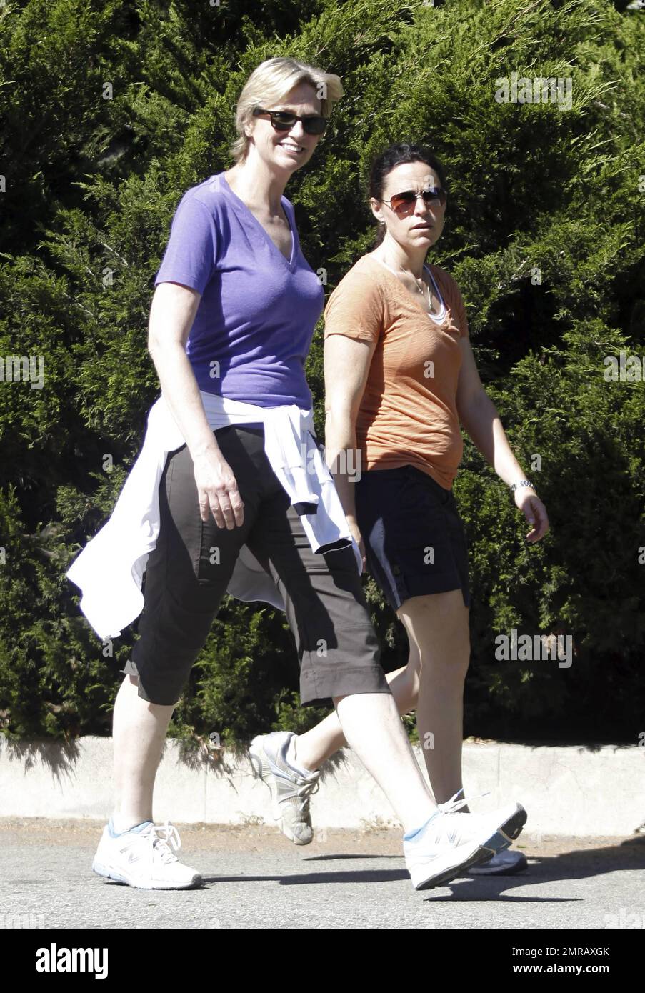 "Glee" star Jane Lynch takes a morning hike with her wife Lara Embry ...