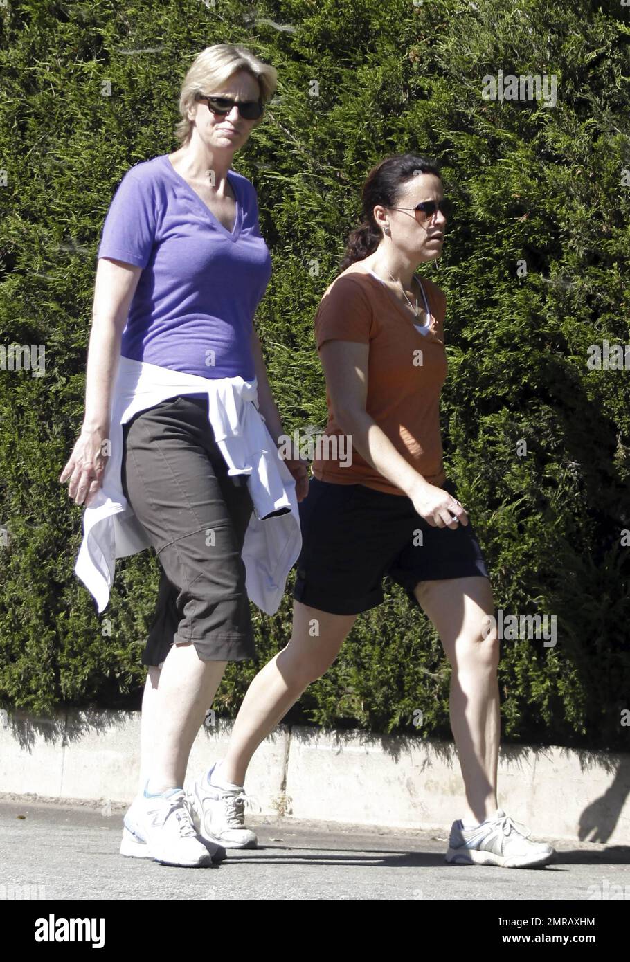 "Glee" star Jane Lynch takes a morning hike with her wife Lara Embry ...