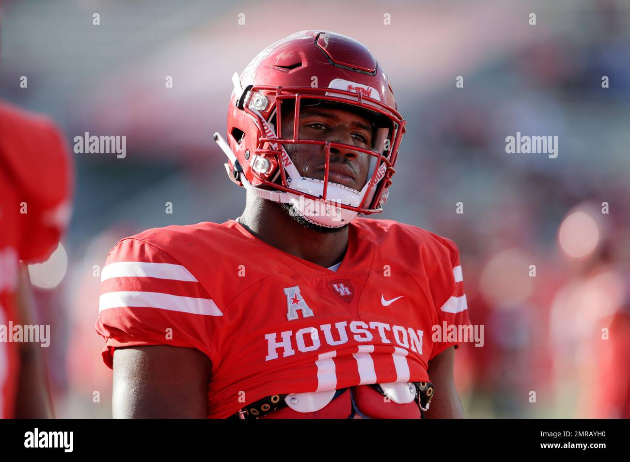 Houston defensive tackle Ed Oliver (10) during warm ups before the ...