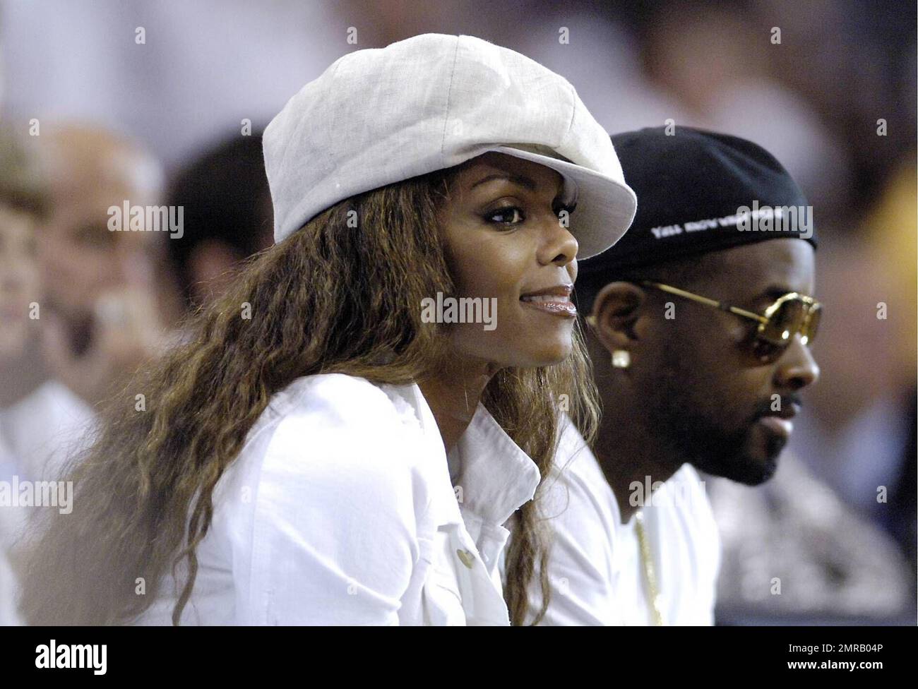 . Janet Jackson and Jermaine Dupri at the Miami Heat game in Miami ...