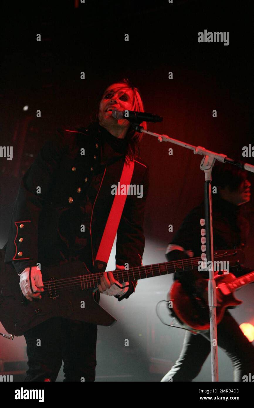 Lead singer of 30 seconds to Mars Jared Leto performing at the Astoria ...