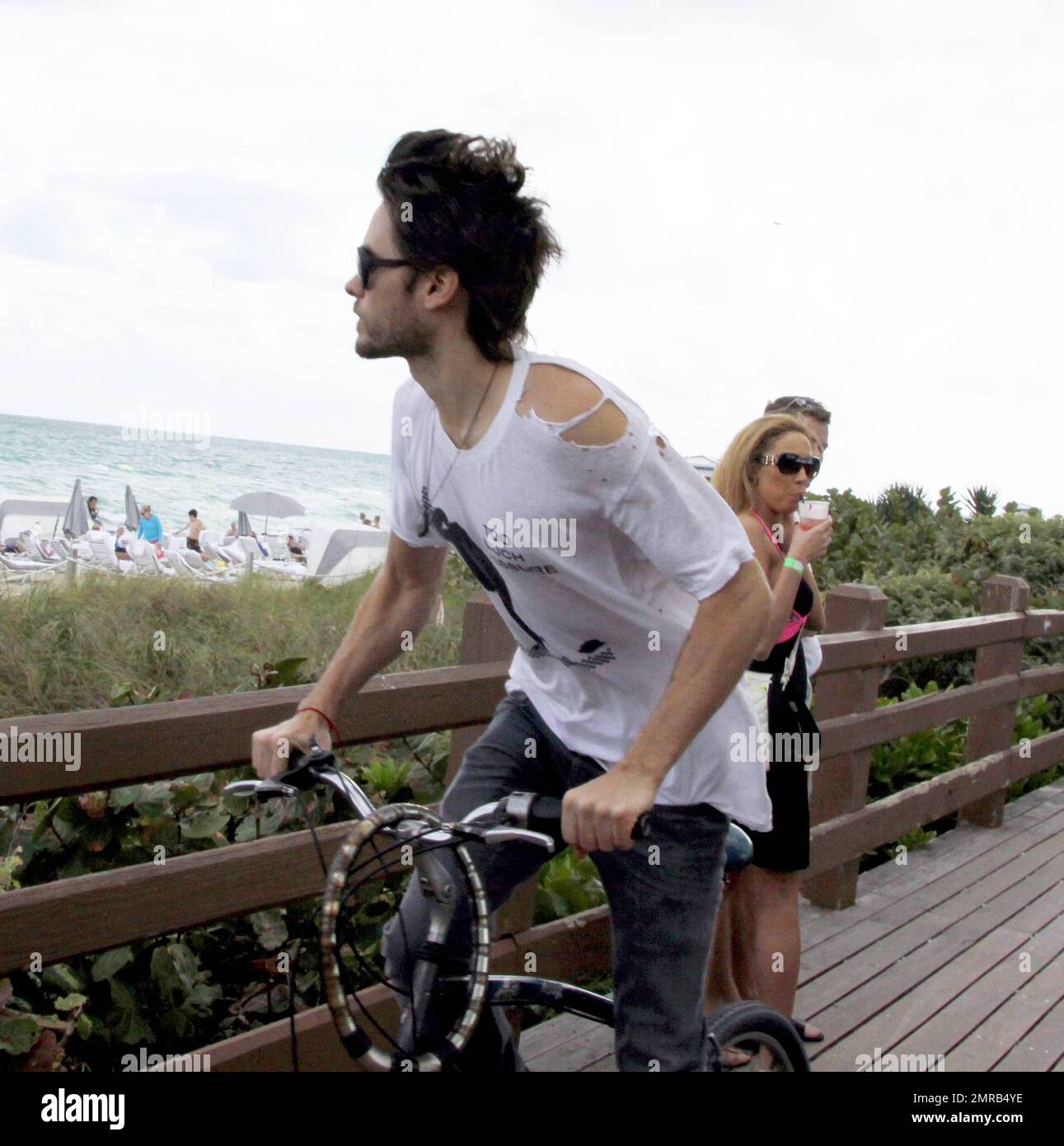 EXCLUSIVE!! Actor turned rock star, Jared Leto, takes a ride on a bike ...