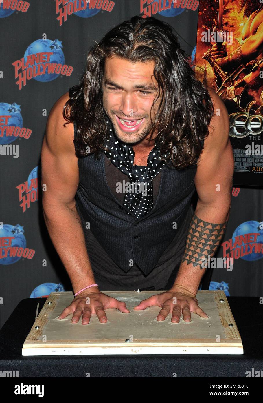 Jason Momoa promotes his starring role in "Conan the Barbarian" with a ...