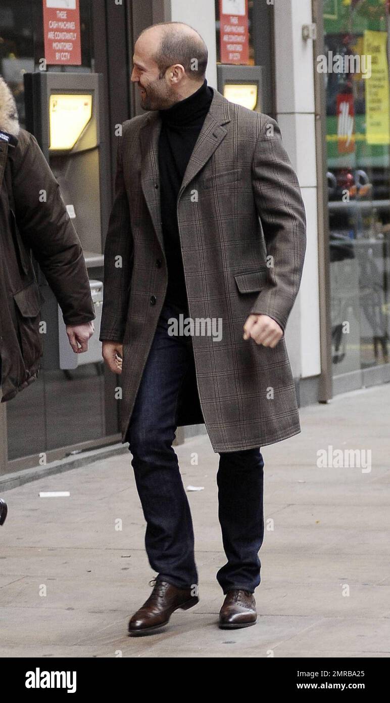 With a big smile on his face action star Jason Statham was looking ...