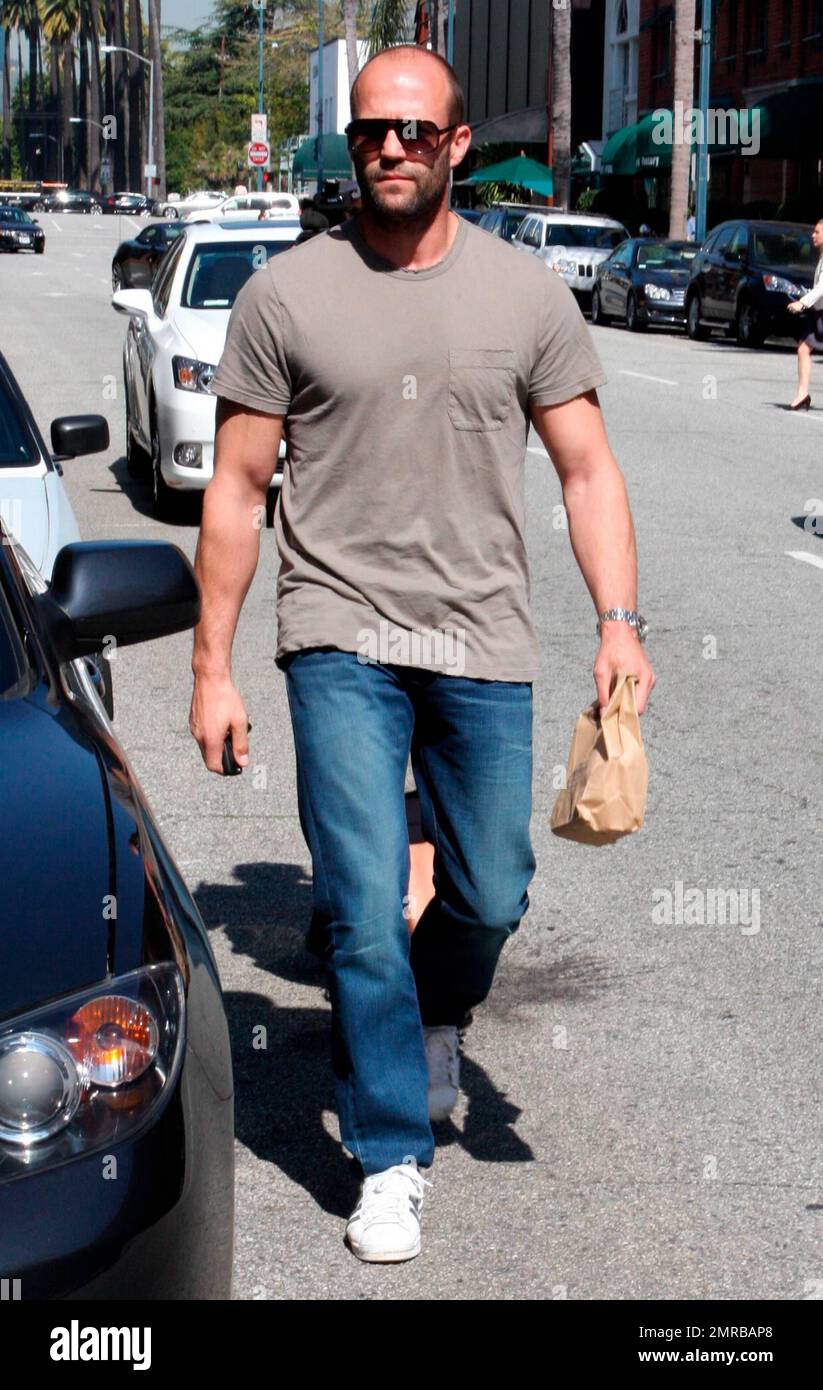 Action star Jason Statham, who is currently filming "The Mechanic ...