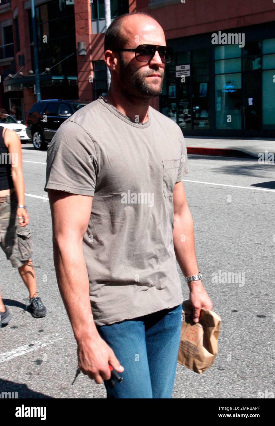 Action star Jason Statham, who is currently filming "The Mechanic ...