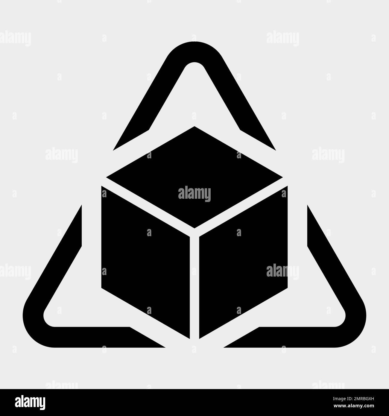 Cube icon black sign isolate on white background hi-res stock ...
