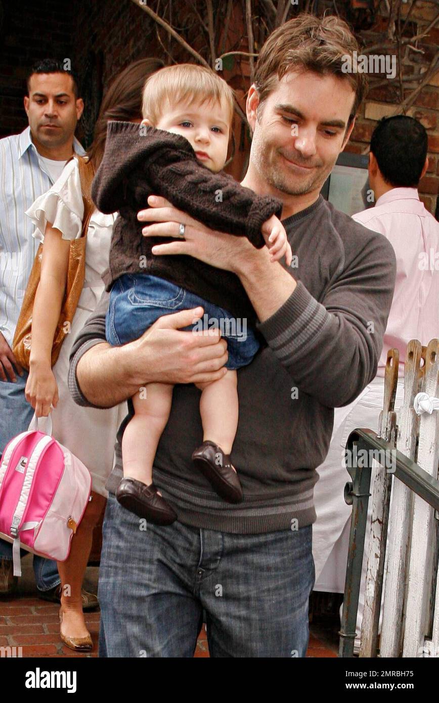 Jeff Gordon and his wife, Belgian model Ingrid Vandebosch, take their ...