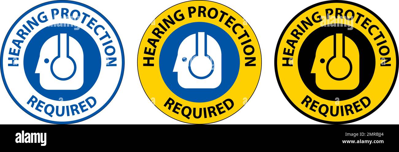 Label Floor Sign, Hearing Protection Required Stock Vector Image & Art ...