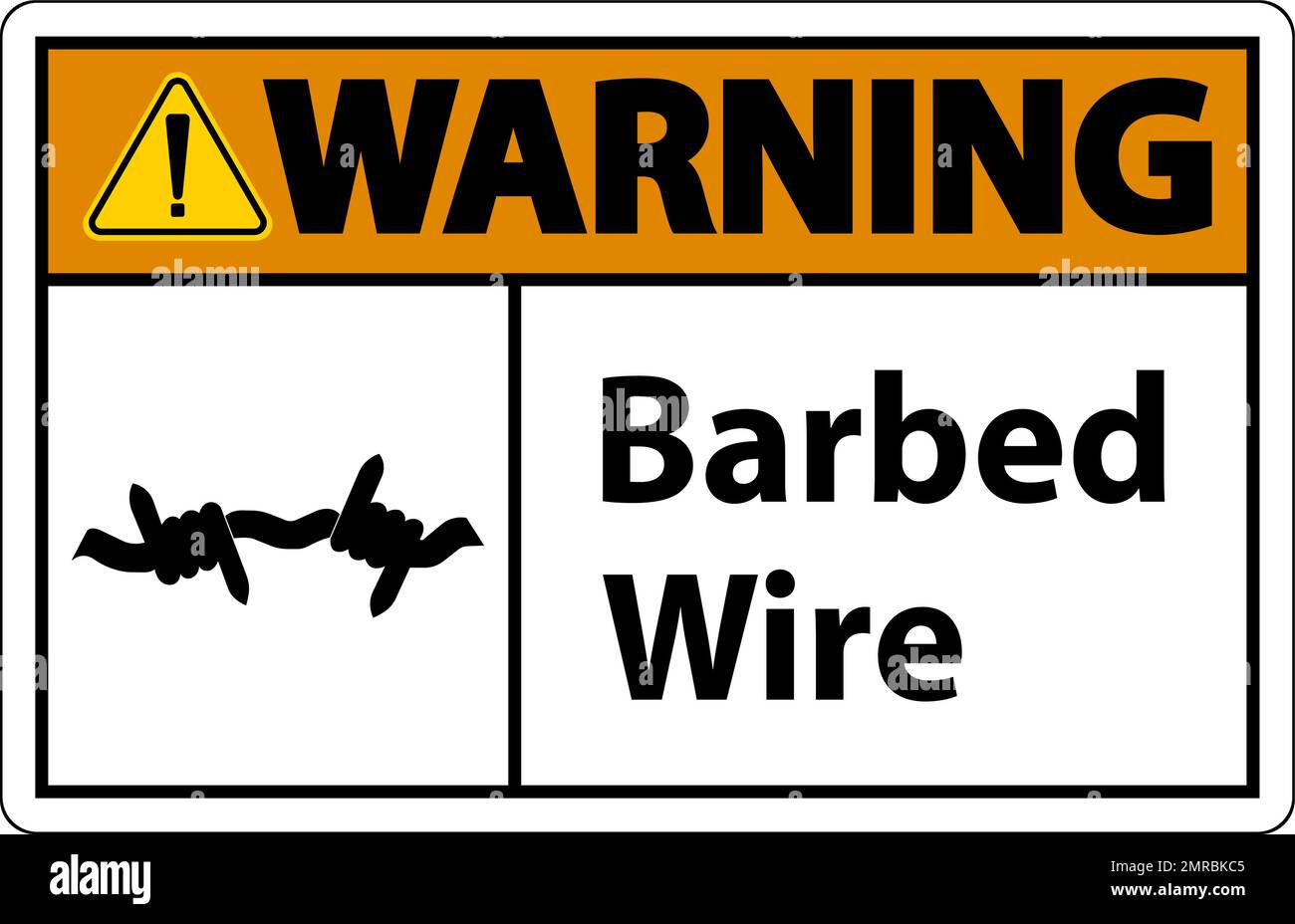 Warning Sign Barbed Wire On White Background Stock Vector Image & Art ...