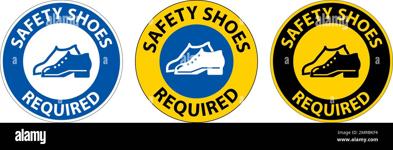 Label Floor Sign, Safety Shoes Required Stock Vector Image & Art - Alamy