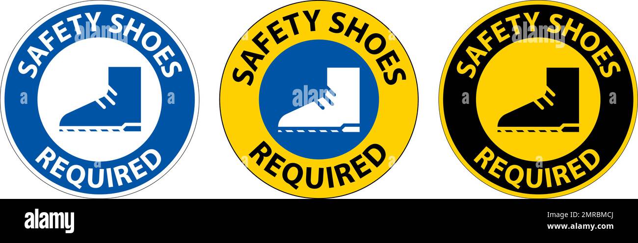 Label Floor Sign, Safety Shoes Required Stock Vector Image & Art - Alamy