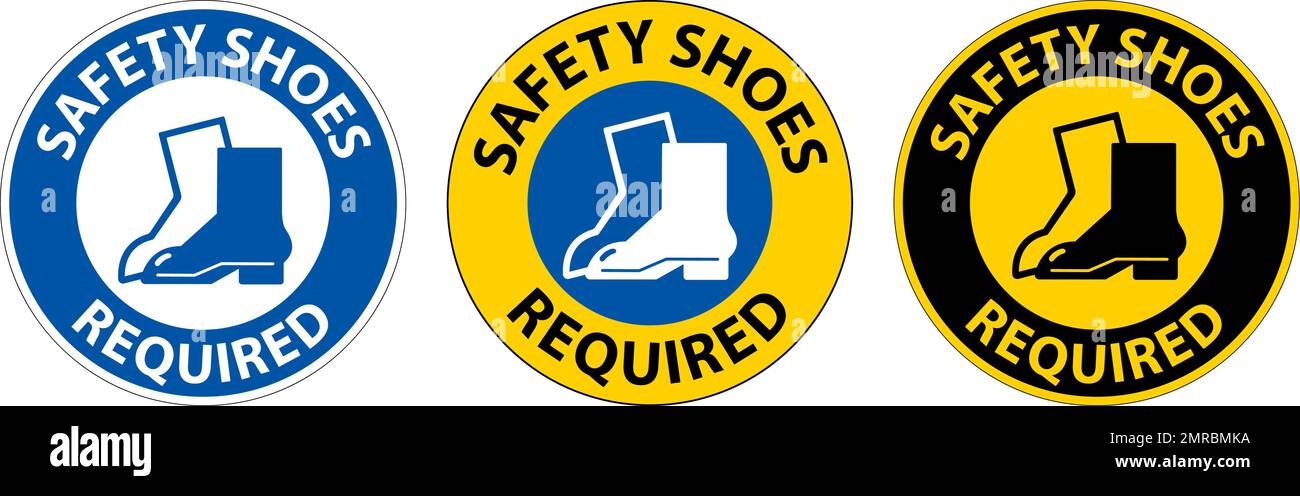 Label Floor Sign, Safety Shoes Required Stock Vector Image & Art - Alamy