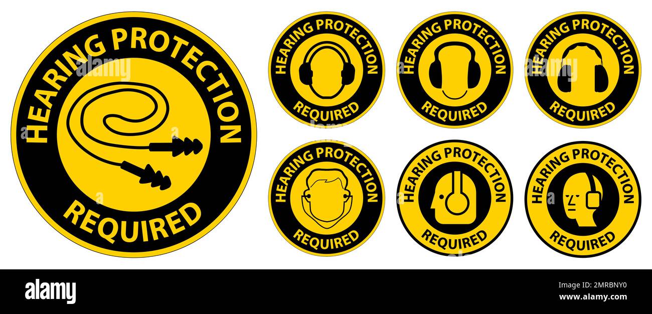 Label Floor Sign, Hearing Protection Required Stock Vector Image & Art ...