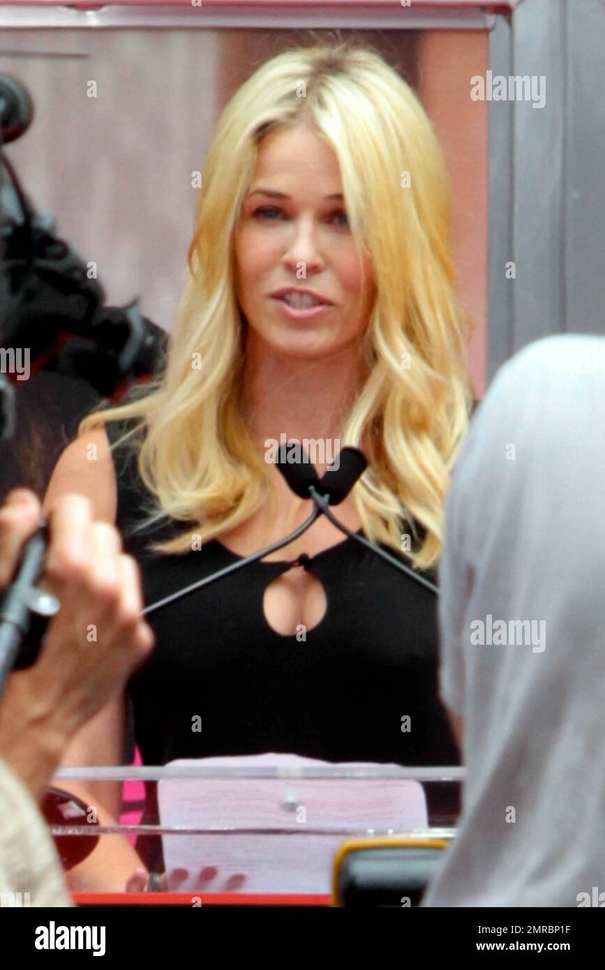 TV personality Chelsea Handler opens the hand and footprint ceremony ...
