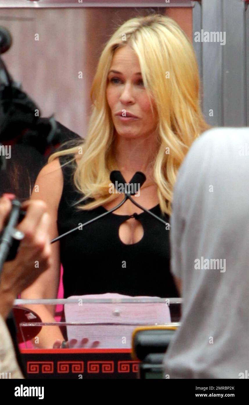 TV personality Chelsea Handler opens the hand and footprint ceremony ...