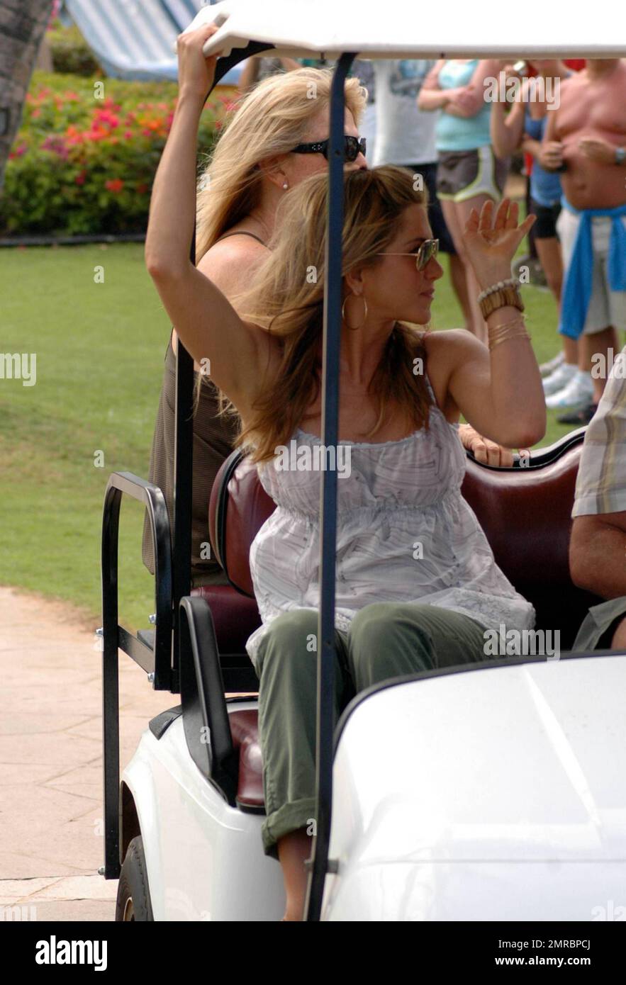 Jennifer Aniston looks as though she's having a great time on the set ...