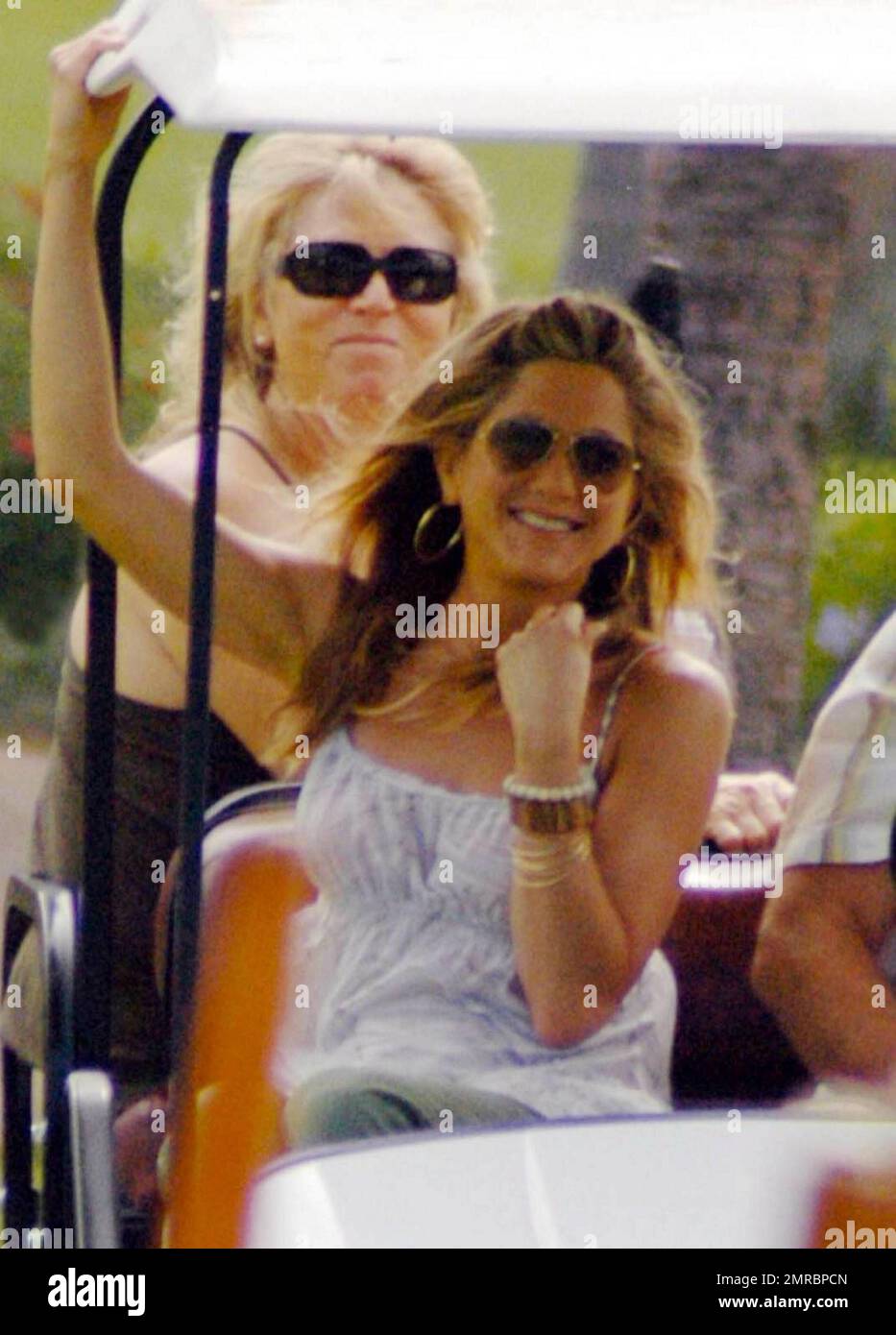 Jennifer Aniston looks as though she's having a great time on the set ...