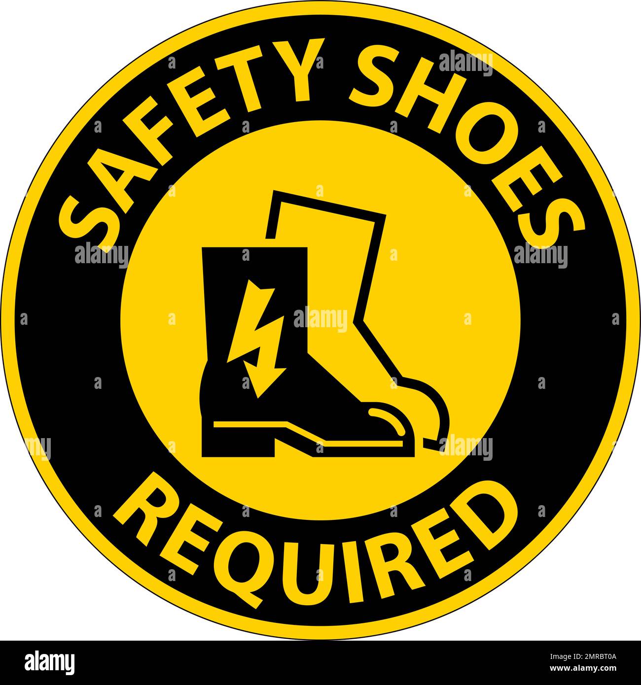 Label Floor Sign, Safety Shoes Required Stock Vector Image & Art - Alamy