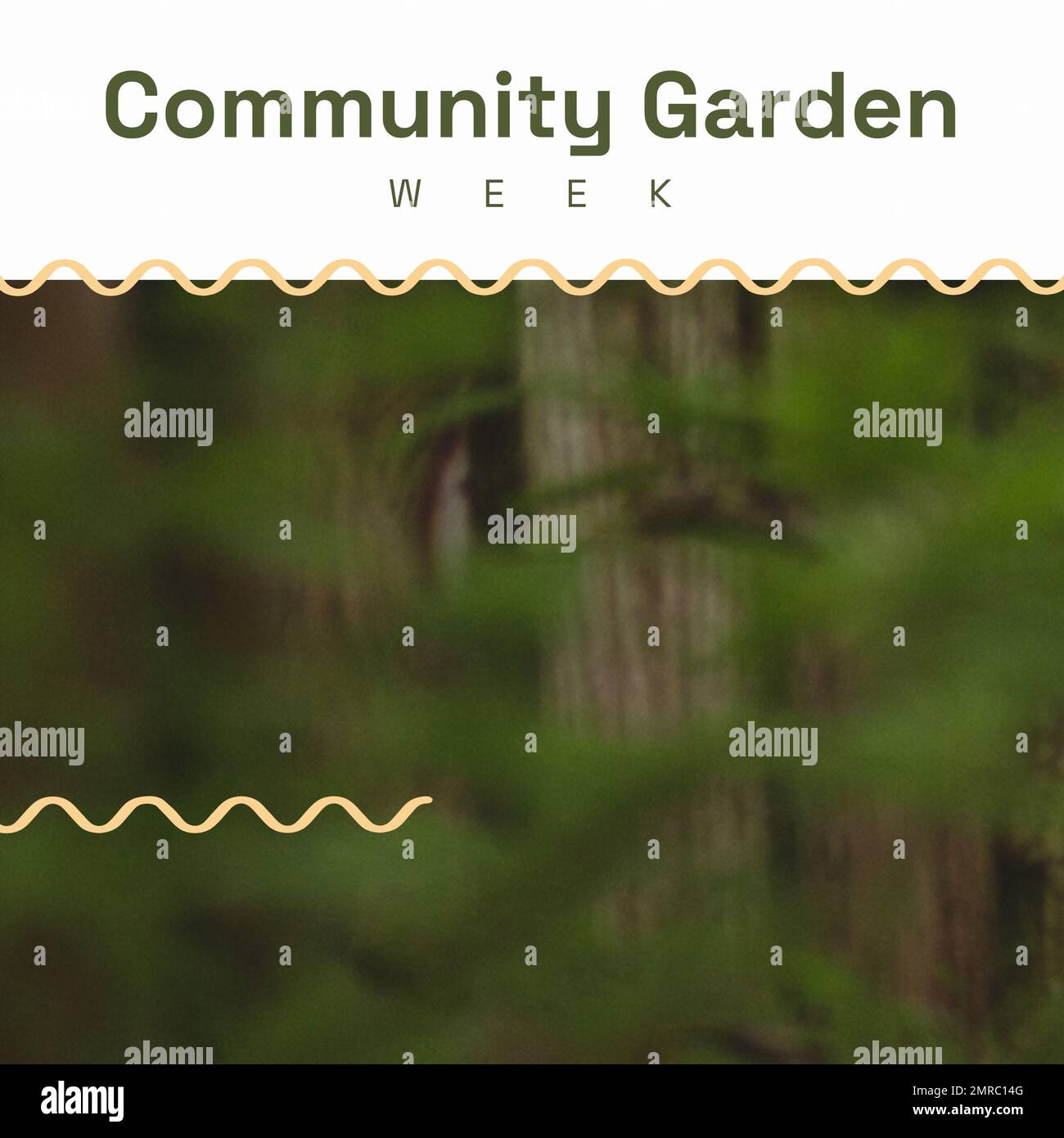 Composition of community garden week text and copy space on plants ...