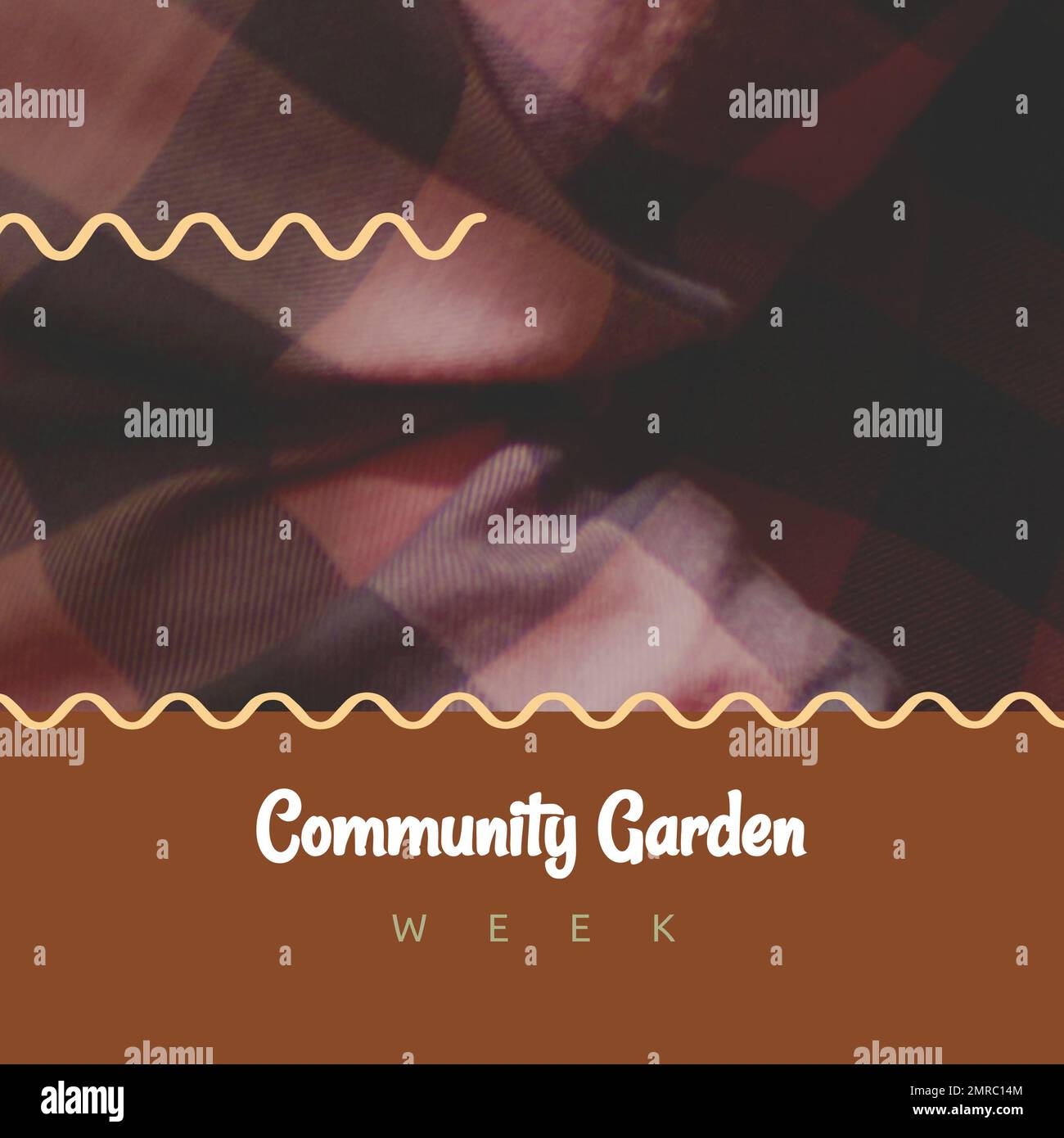 Composition of community garden week text and copy space on fabric ...