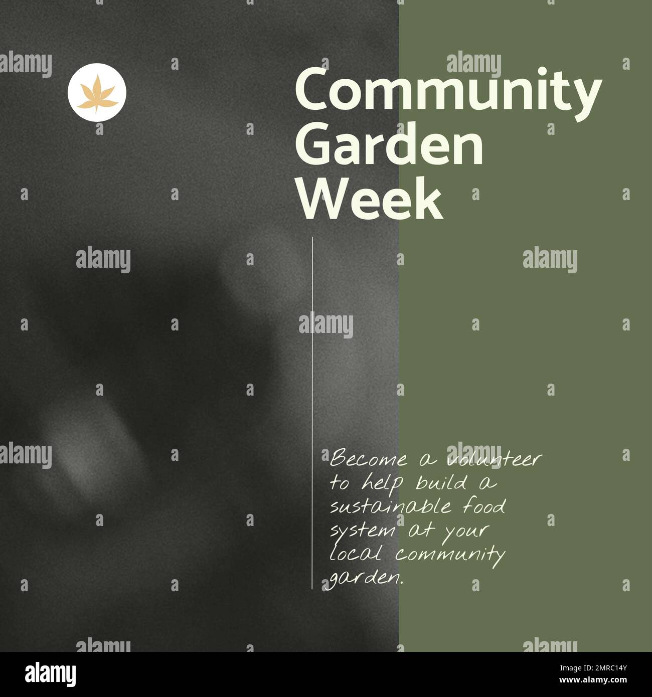 Composition of community garden week text and copy space on grey ...