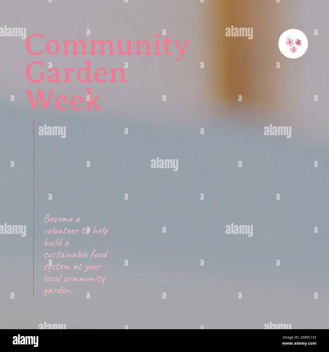 Composition of community garden week text and copy space on grey ...