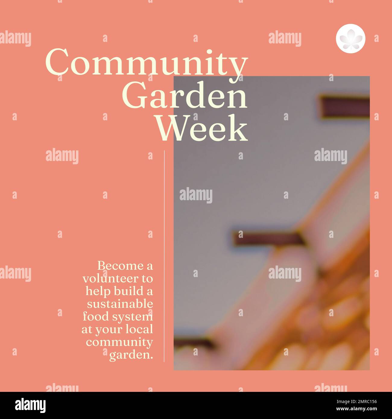 Composition of community garden week text and copy space on pink ...