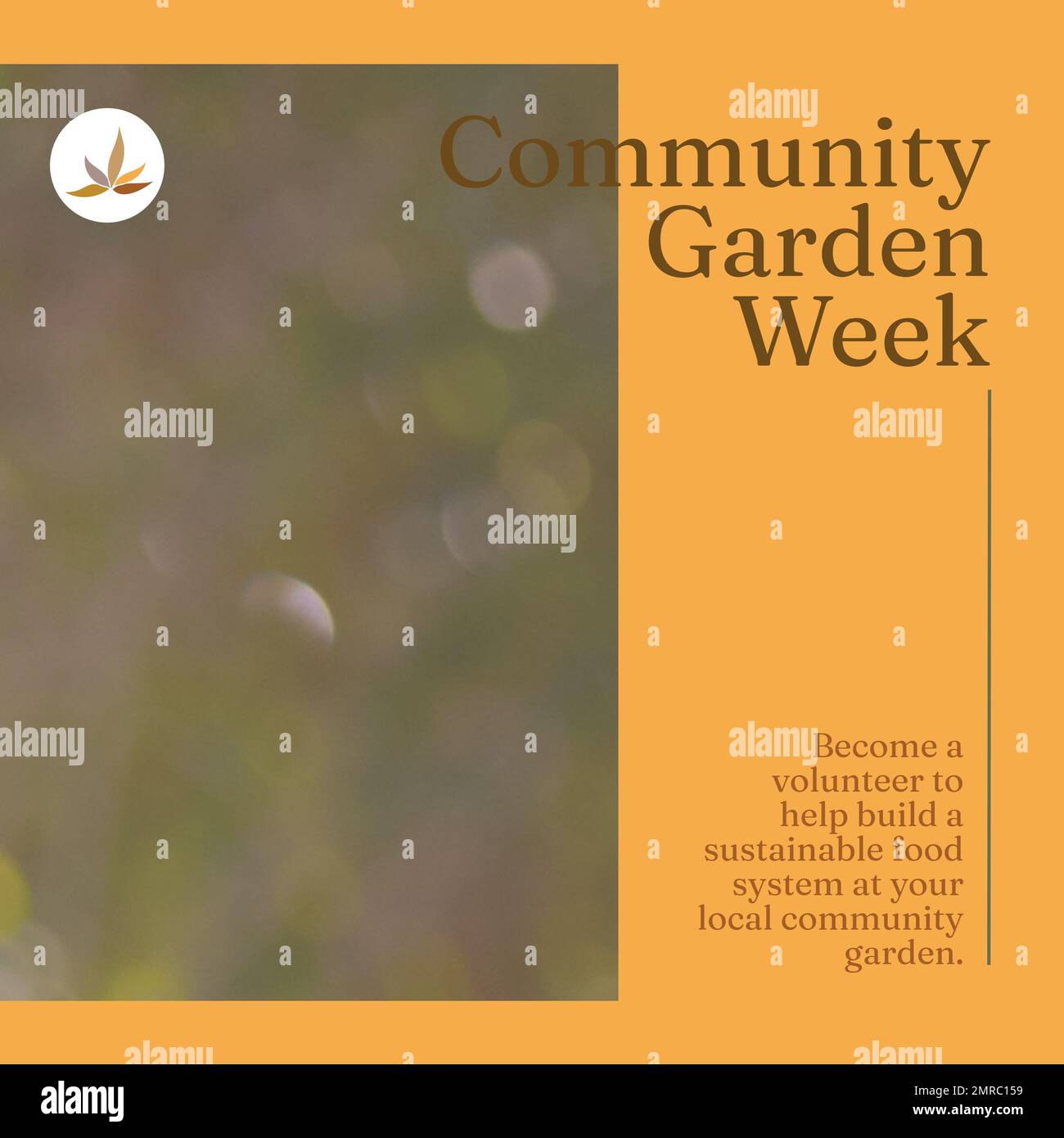 Composition of community garden week text and copy space on yellow ...