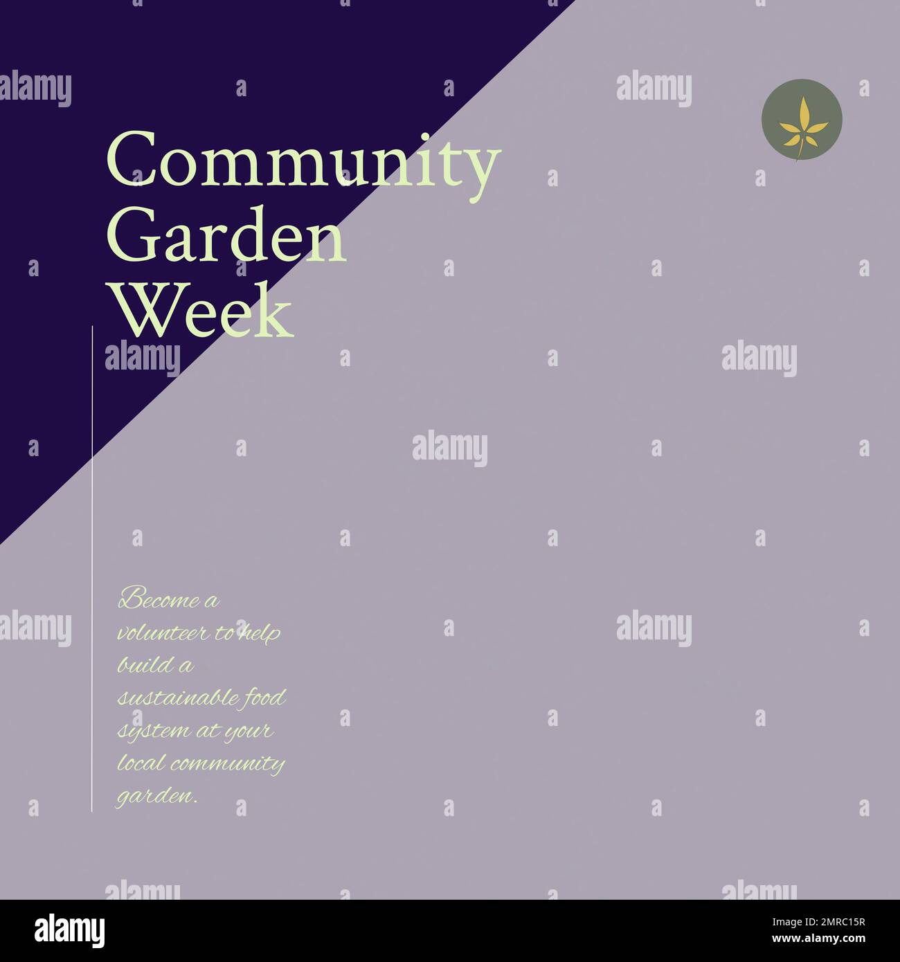 Composition of community garden week text and copy space on purple ...