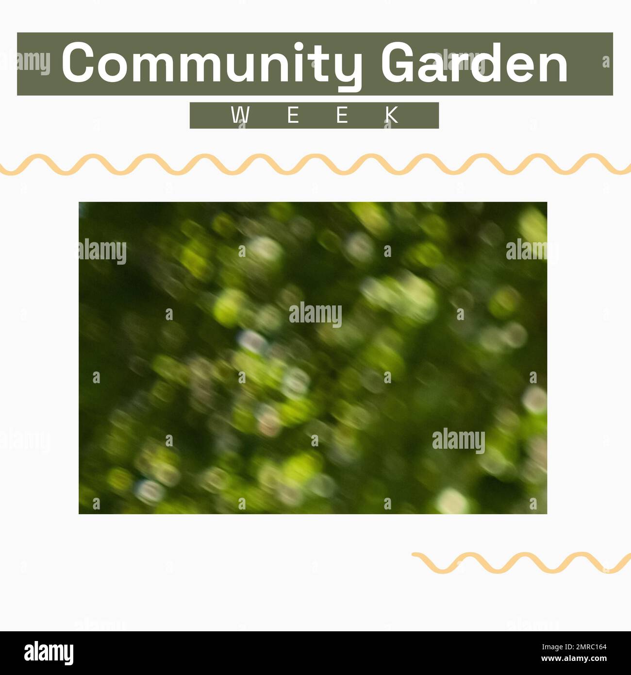 Composition of community garden week text and copy space on plants ...