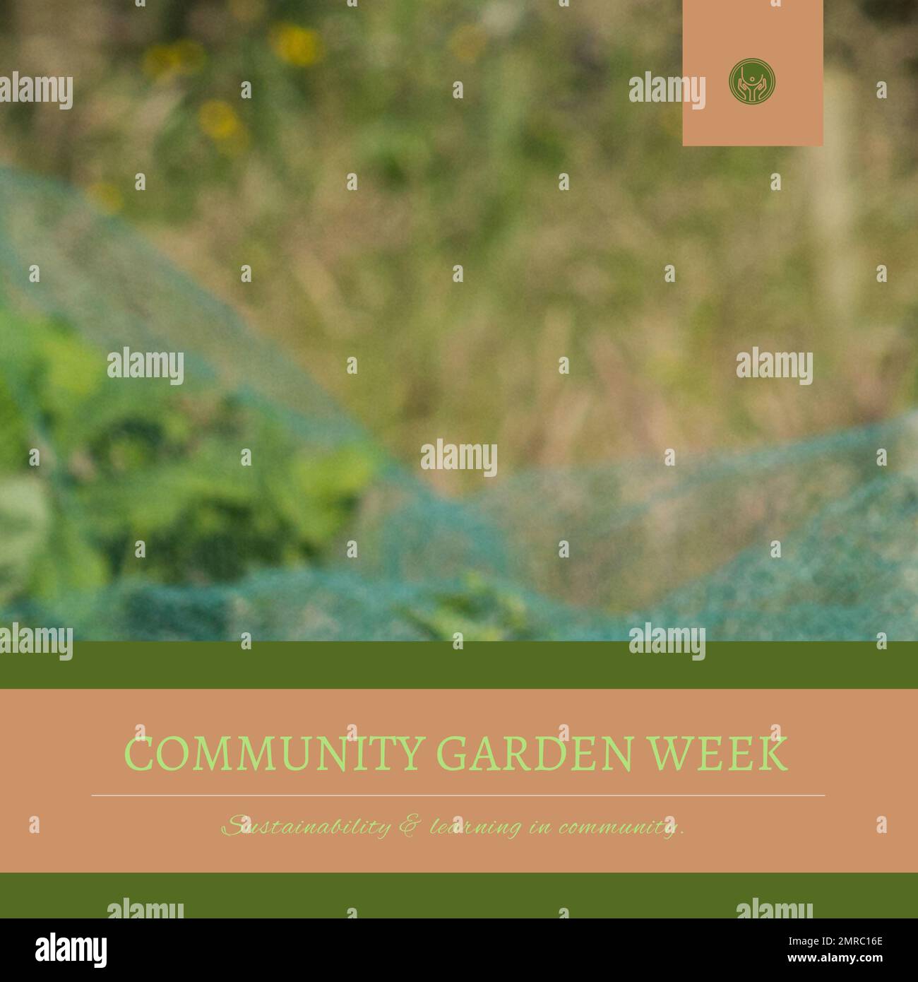 Composition of community garden week text and copy space on plants ...