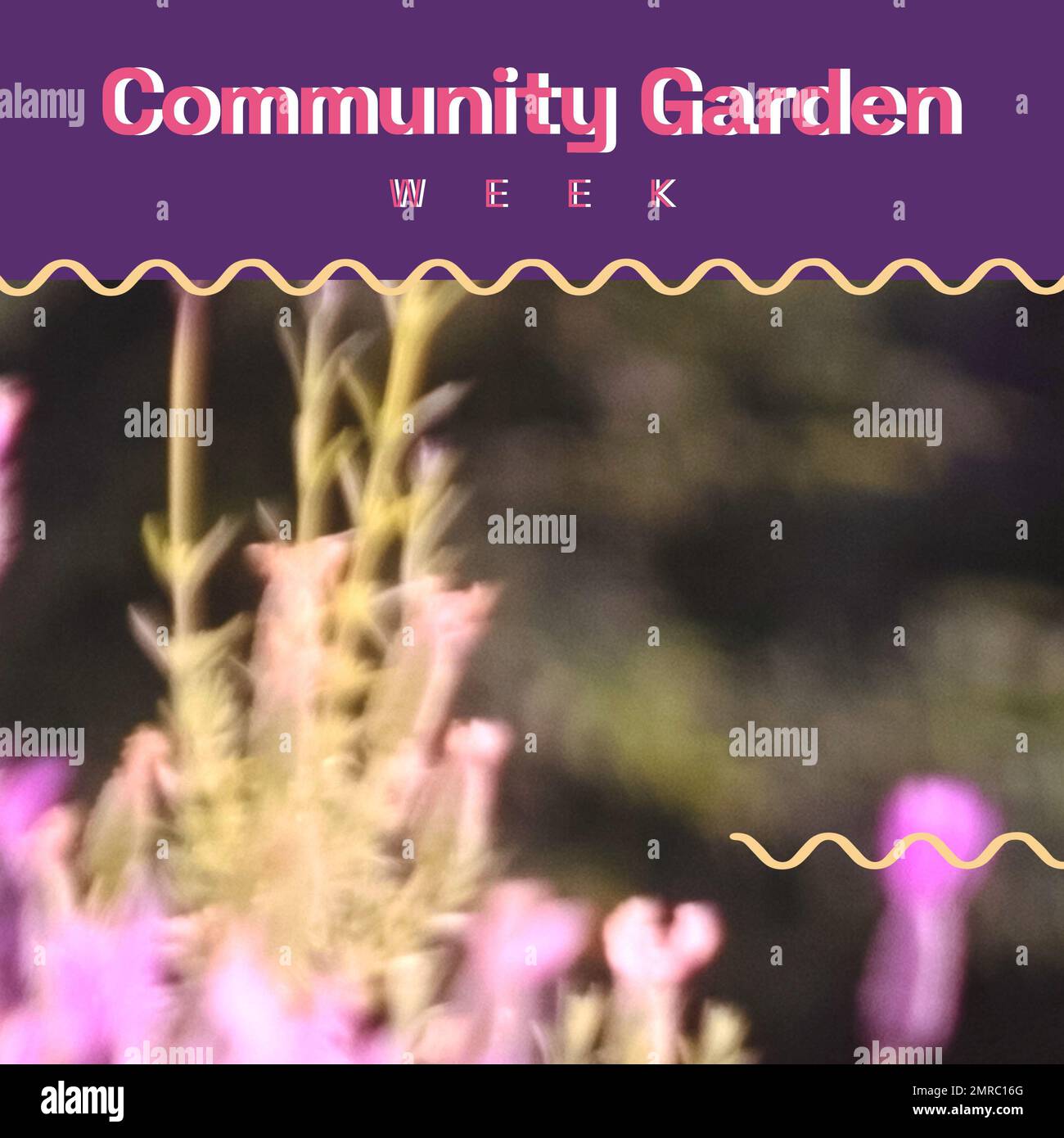 Composition of community garden week text and copy space on plants ...