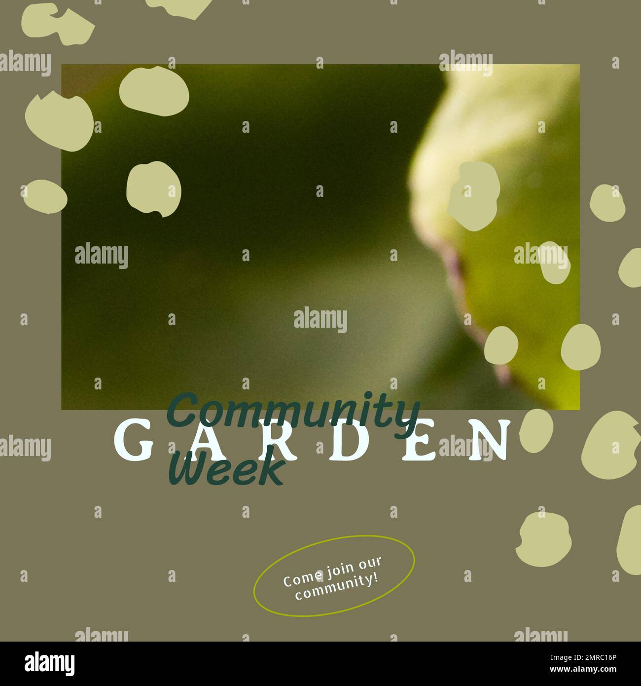 Composition of community garden week text and copy space on green ...